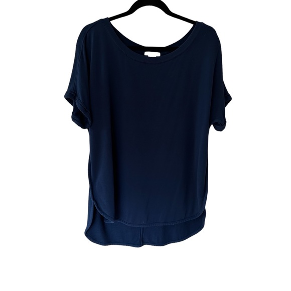 Matty M | Tops | Matty M Womens Roll Cuff Sleeve Top Blue Scoop Neck ...